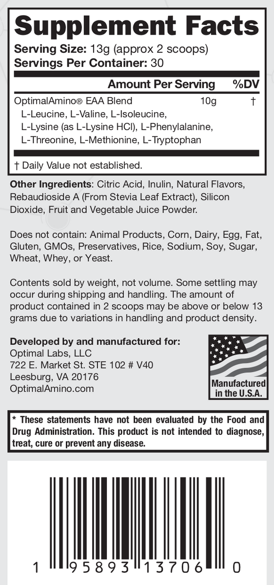 OptimalAmino® Powder - 30 Servings